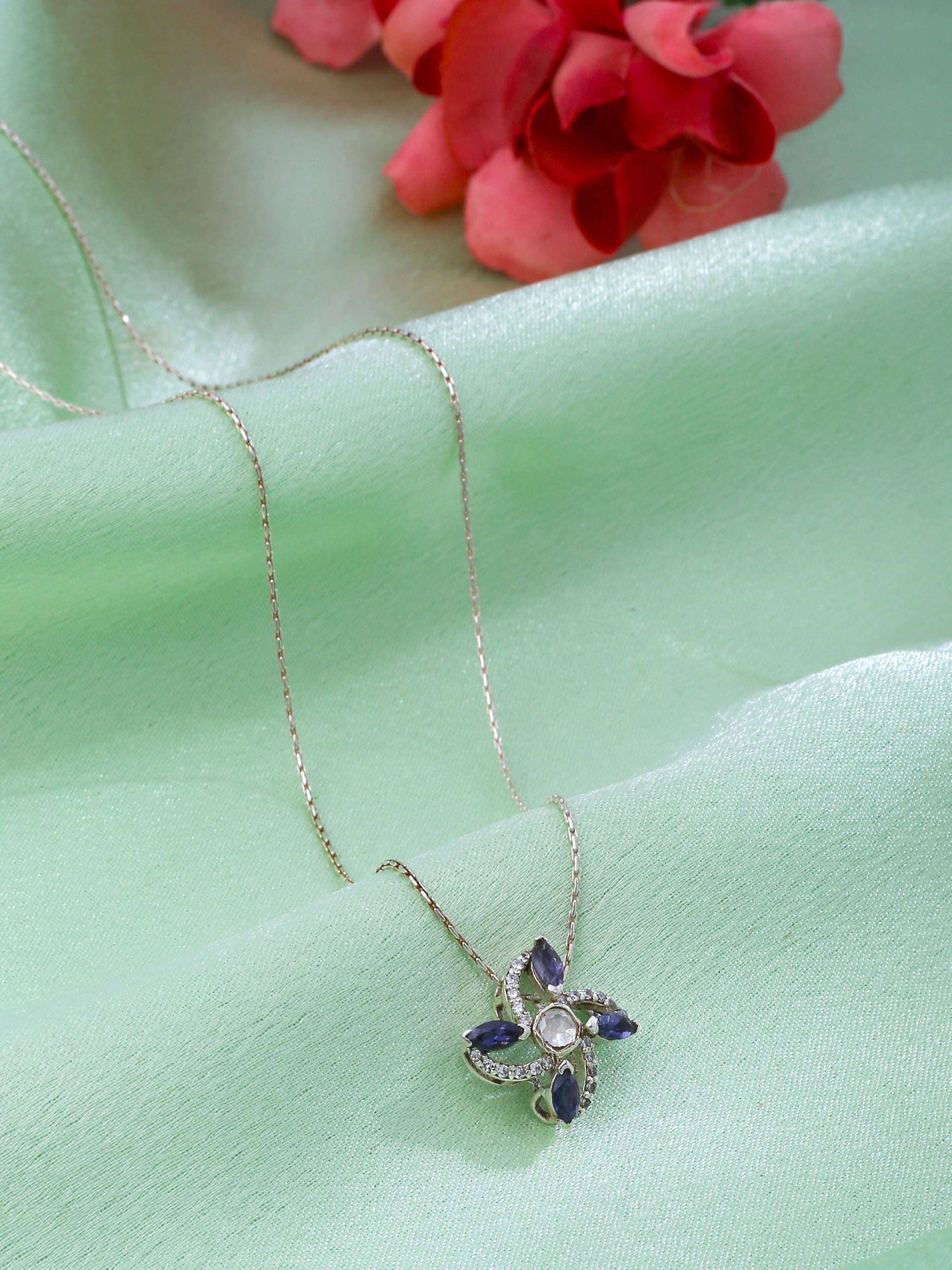 Buy Regal Blossom Rhodium-Plated Bridal Set at Kicky and Perky