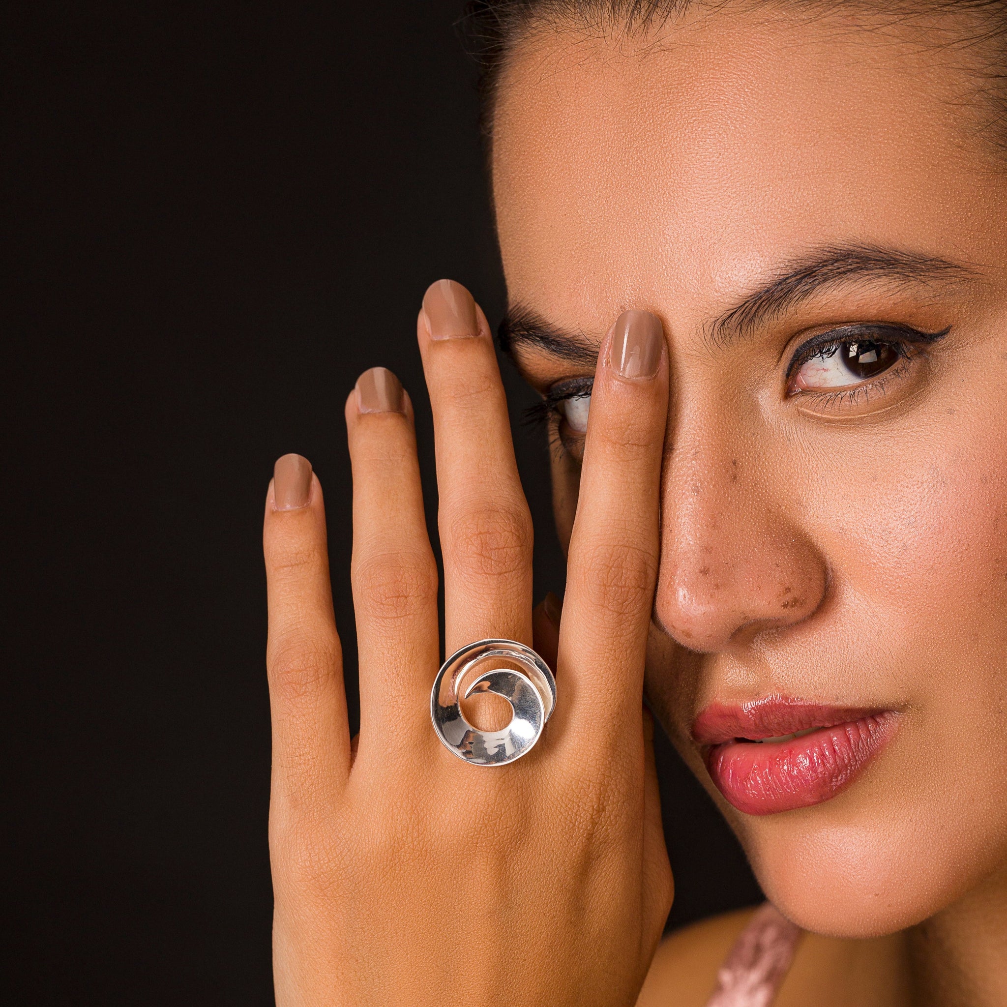 Buy Kicky and Perky 925 Sterling Silver Elegant Unique Fabish Spiral Ring for Women Online at ...