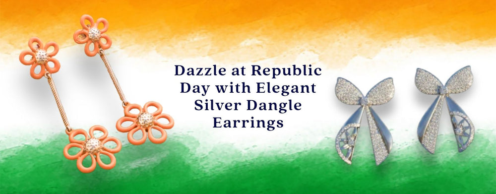Dazzle at Republic Day with Elegant Silver Dangle Earrings