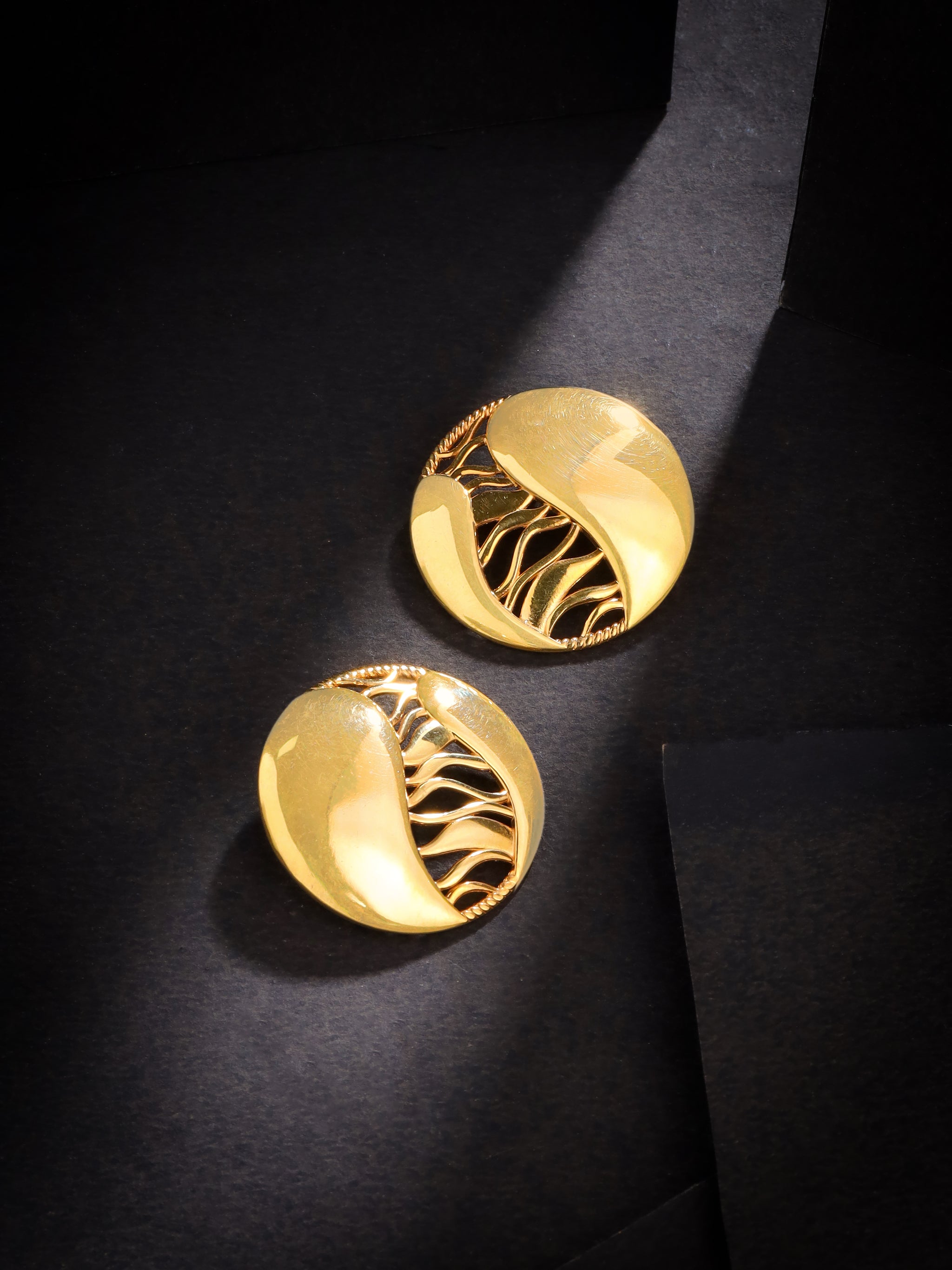 Lumina 24K Gold Plated Jali Design 925 Sterling Silver Earrings For Wo