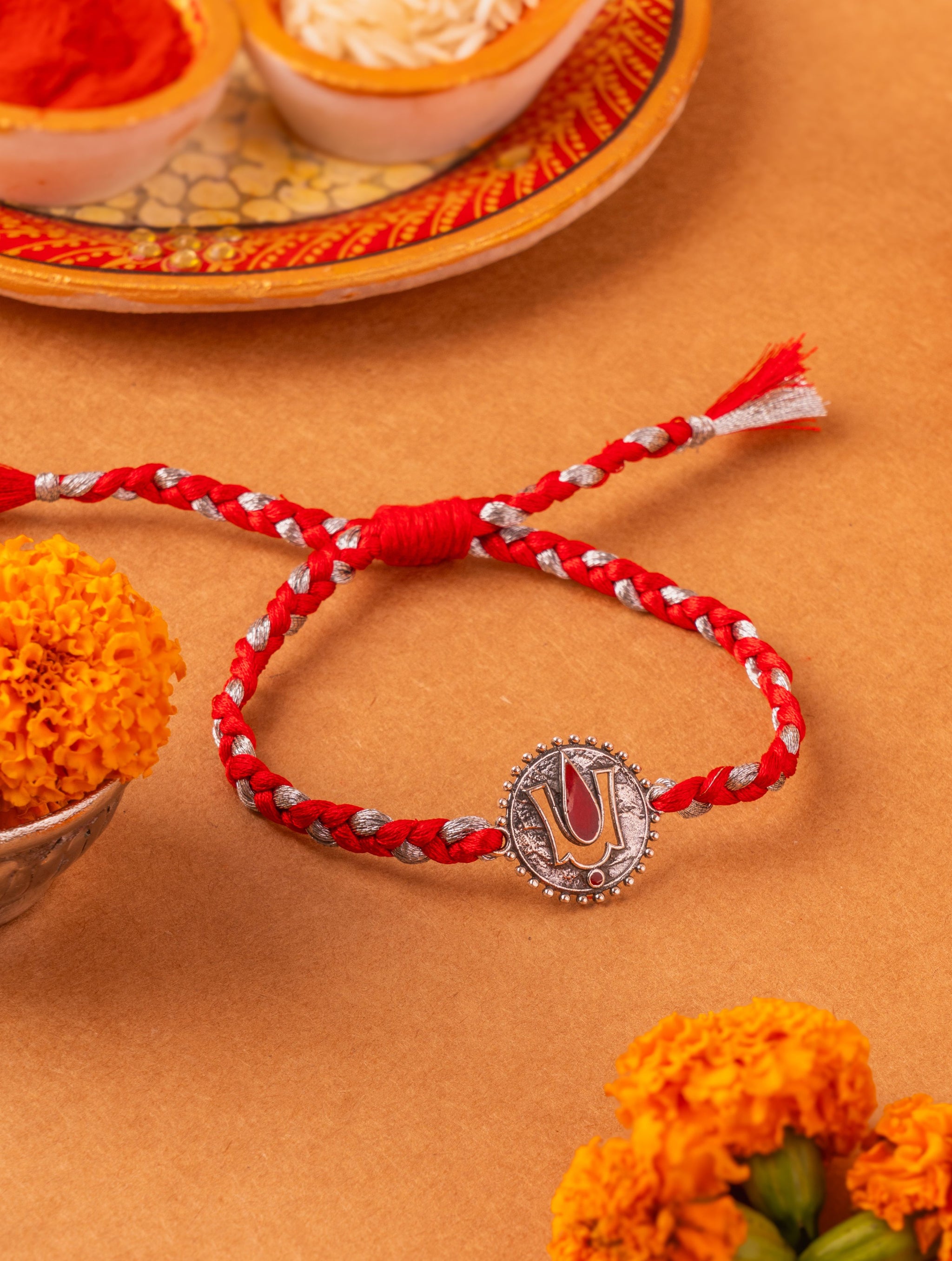 Buy Now Sterling Silver Lord Vishnu Tilak Rakhi