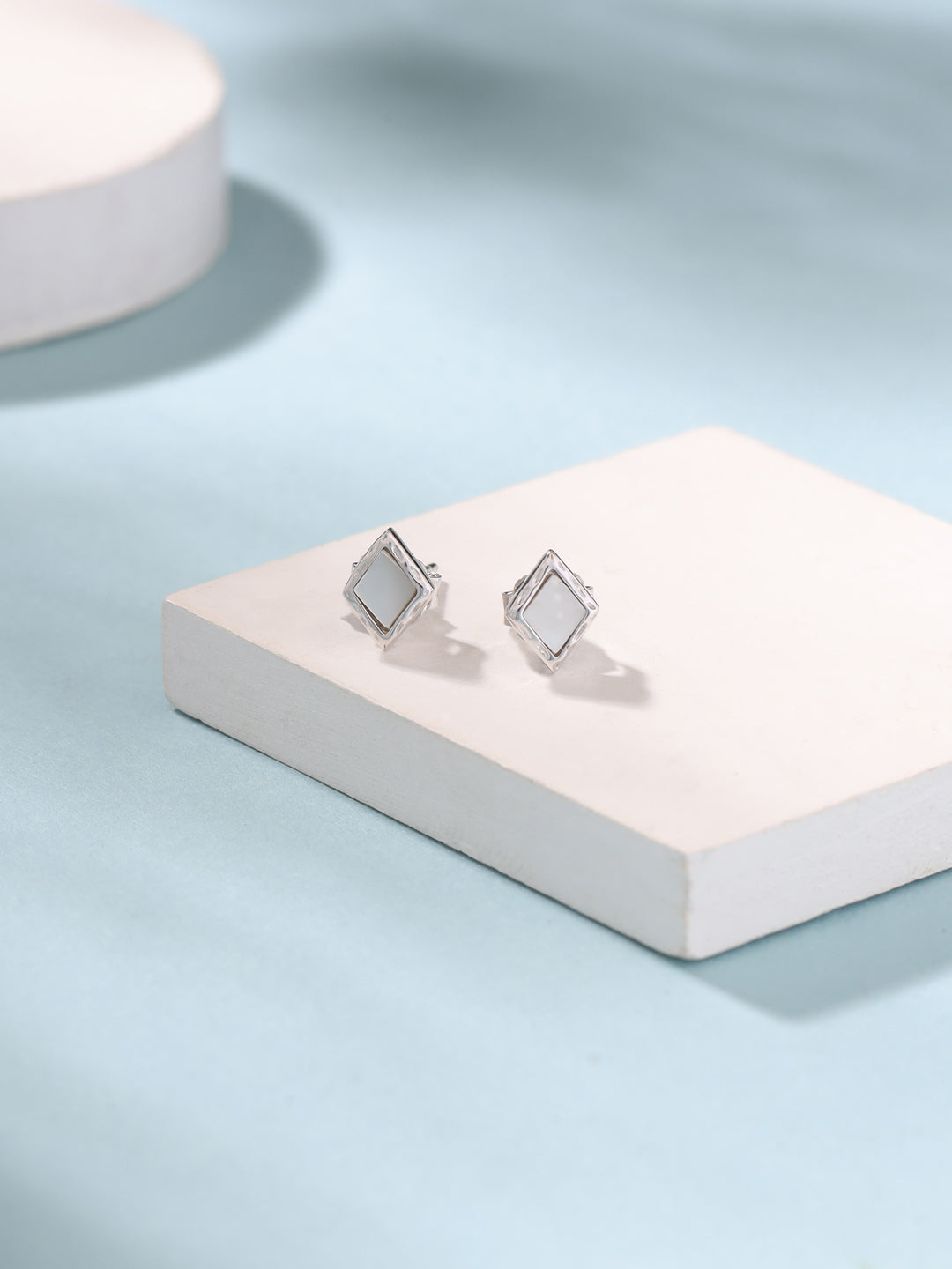 Diamond Mother of Pearl Earrings | Kicky & Perky